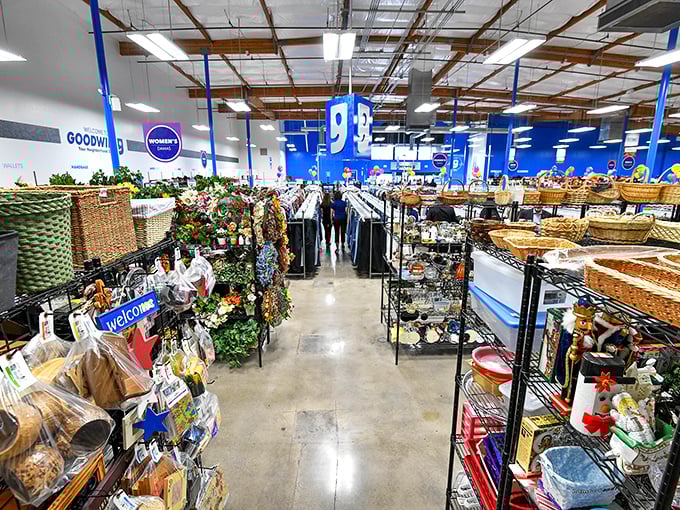 Baskets and baubles and kitchenware, oh my! This housewares aisle is where forgotten items get their second chance at usefulness.