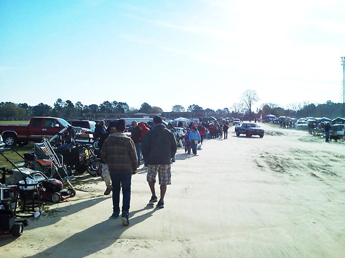 Where outdoor vendors create a festival atmosphere under Carolina blue skies. The real magic of Brightleaf happens in these impromptu aisles of possibility.