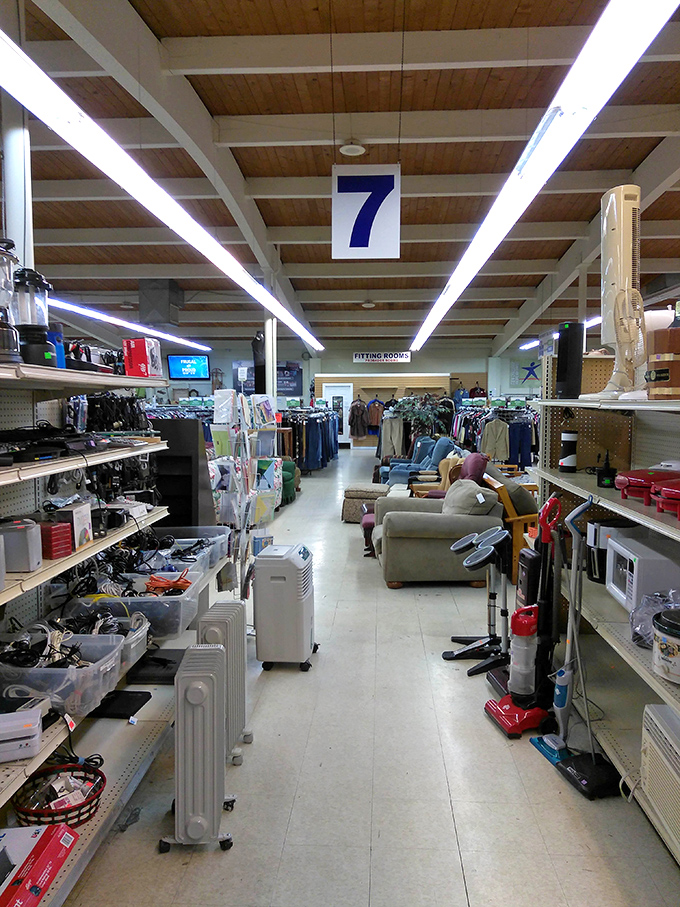 Explore aisle 7 at SuperThrift for furniture, electronics, and friendly finds waiting for a new home.