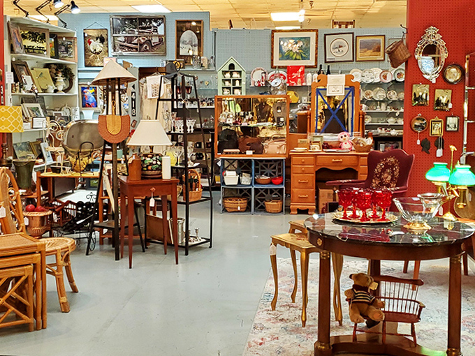 Each vendor booth tells its own story&mdash;this one's a masterclass in organized chaos that would make Marie Kondo both horrified and impressed.