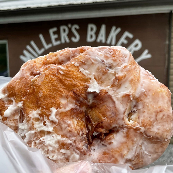 The star of the show: an apple fritter so magnificent it deserves its own ZIP code. That glaze isn't just a topping&mdash;it's a commitment to excellence.