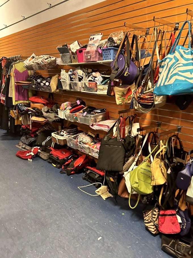 Handbag heaven! Every color, style, and era represented in this fashion time capsule where yesterday's splurge becomes today's steal.