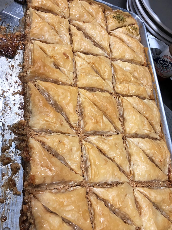 Baklava that shatters with purpose &ndash; layers of phyllo pastry, honey, and nuts creating a sweet symphony that demands an encore.