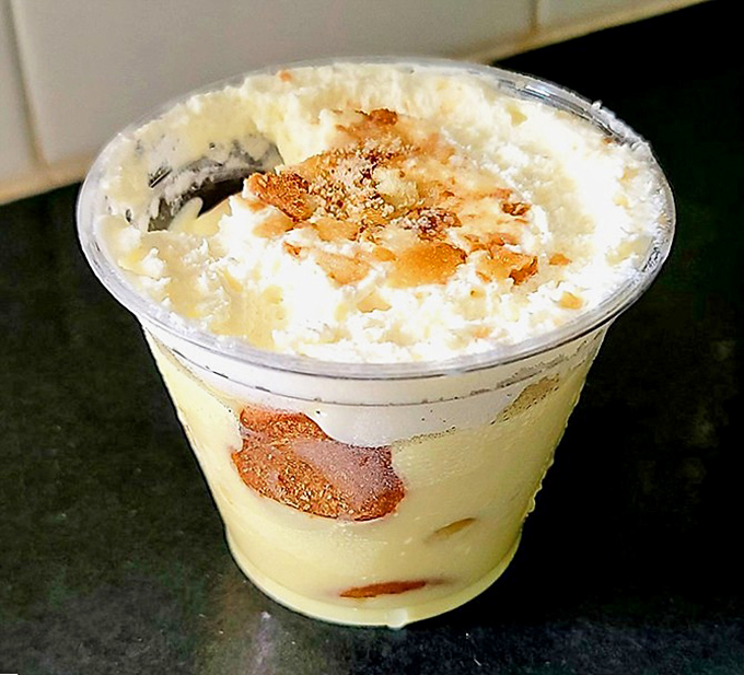 The legendary banana pudding that launched a thousand return visits. Layers of vanilla, banana, and wafers creating a dessert symphony.