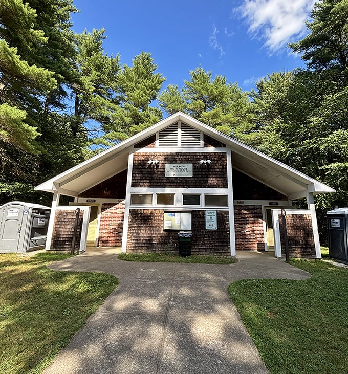 Headquarters for happy hikers&mdash;this rustic building serves as mission control for your Massachusetts wilderness expedition.