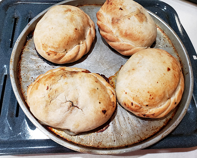 Fresh from the oven, these golden domes of deliciousness are what food fantasies are made of. Cornish miners would weep with joy.