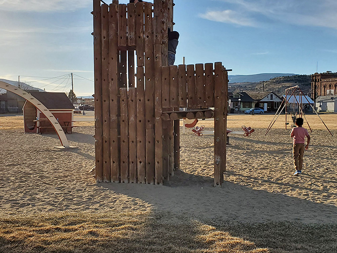 Benny Goodman Park's wooden castle structure stands ready for imagination battles&mdash;proof that the best entertainment systems don't require batteries or Wi-Fi.