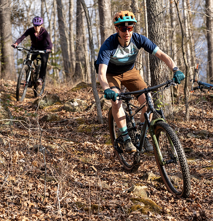 Mountain biking through Culpeper's wooded trails&mdash;where retirement doesn't mean slowing down, just having more time for the adventures you love.