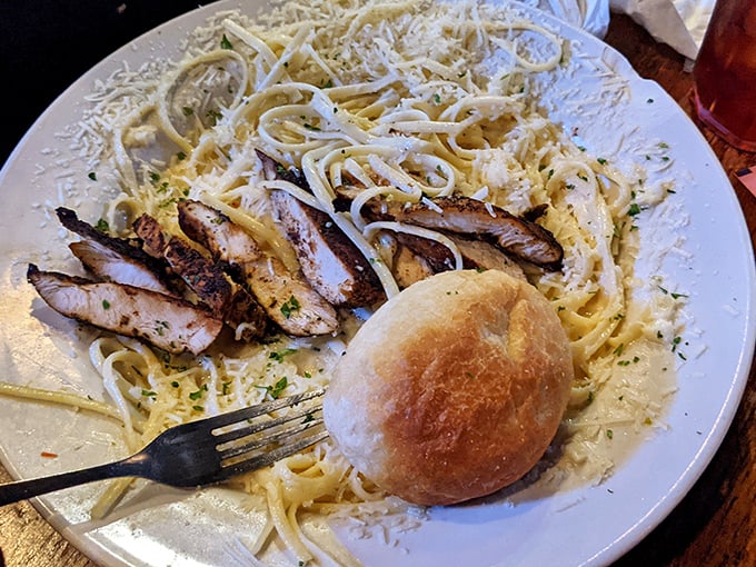 Behold the star attraction: blackened chicken alfredo that marries Cajun spice with Italian creaminess in a pasta performance worthy of a standing ovation.