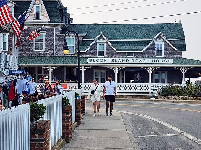 The Block Island Beach House stands like a Victorian grande dame overlooking the sea. Its wraparound porch practically begs you to sit with a morning coffee.