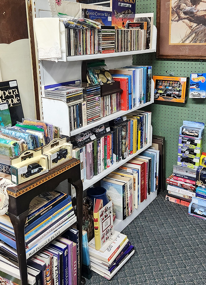 Books stacked like literary skyscrapers, each spine holding stories that predate your smartphone by decades.