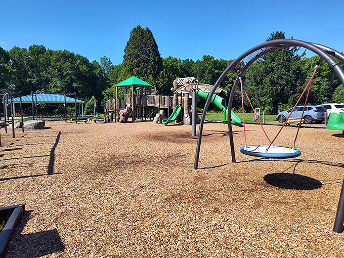 Brantwood Park offers modern playground equipment in a spacious setting &ndash; because retirement should include watching grandkids exhaust themselves before returning them to their parents.