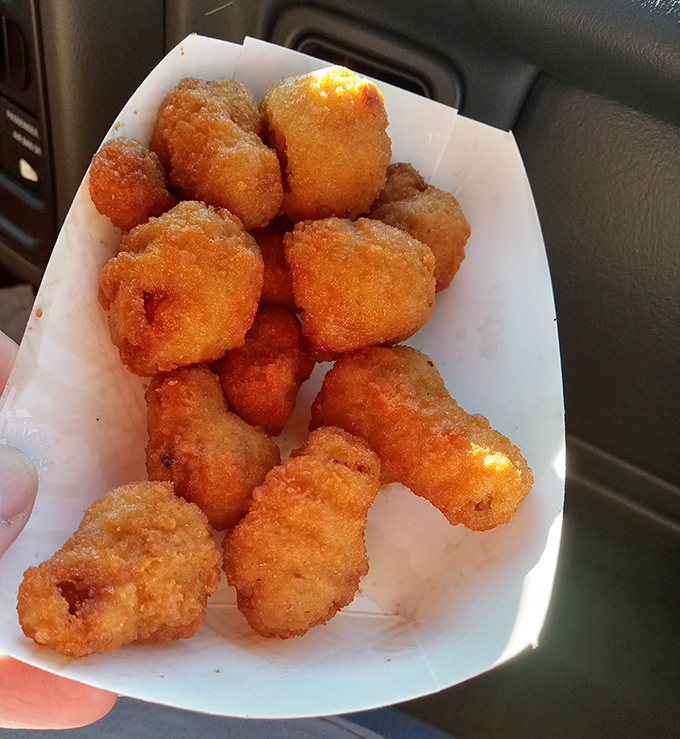 Golden-brown breaded mushrooms burst with earthy goodness, proving that anything becomes magical when properly battered and fried &ndash; nature's little umami bombs in crispy jackets.
