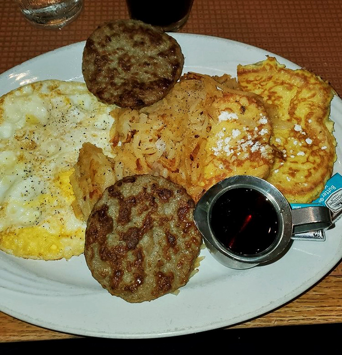 Breakfast perfection on a plate: crispy hash browns, farm-fresh eggs, and those legendary Mile High biscuits that have launched a thousand food pilgrimages.