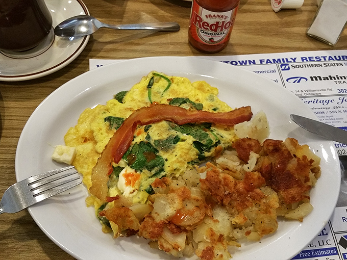 This veggie omelet with crispy home fries isn't trying to reinvent breakfast&mdash;it's just perfecting it, one fluffy egg at a time.