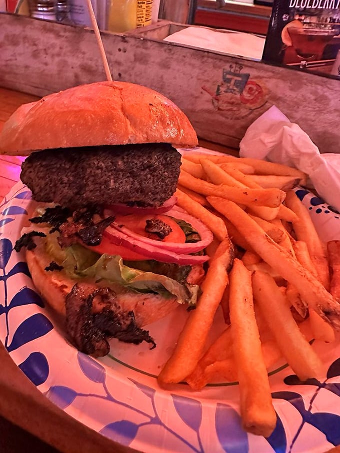 This isn't just a burger&mdash;it's a masterpiece of beef architecture, where each component plays its part in a symphony of flavors.