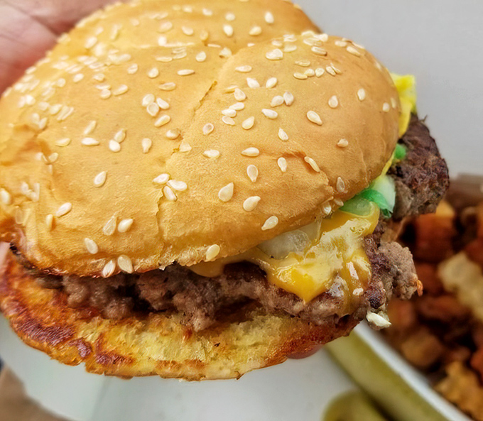 Not just any burger&mdash;a proper Superburger with a sesame-studded crown, melty cheese cascading down beef that's never known a freezer.