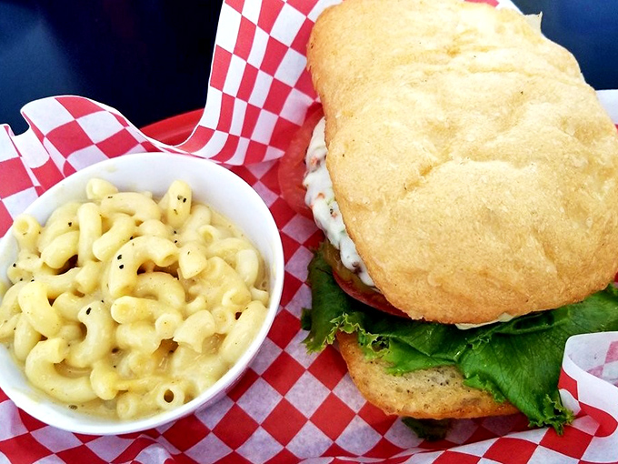 That golden biscuit top paired with creamy mac and cheese proves carbs are friends, not enemies, especially here.