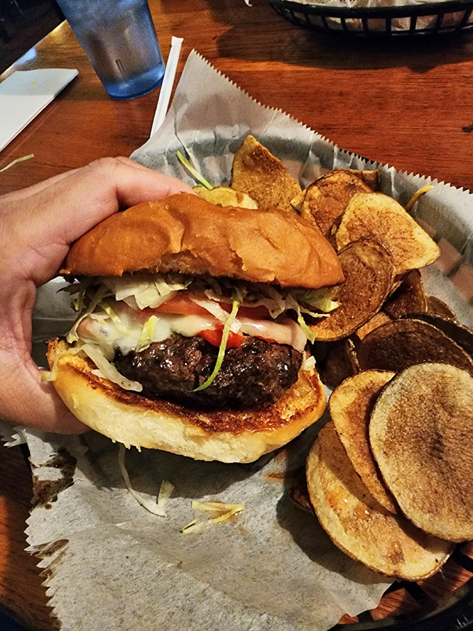 This isn't just a burger &ndash; it's a juicy manifesto of beef perfection with house-made kettle chips standing guard as worthy sidekicks.