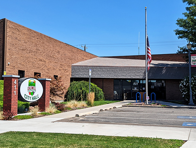 Caldwell City Hall welcomes residents with its modest architecture and well-maintained landscaping&mdash;bureaucracy without the intimidation factor.