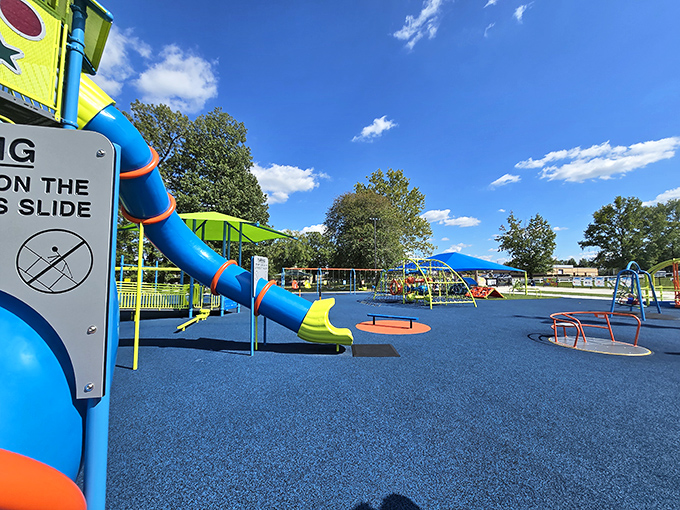 The playground at Thomas Park proves that sometimes the best technology is a really good slide and room to run wild.