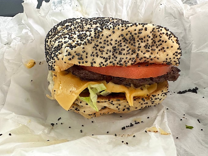 Poppy seed bun, melty cheese, and beef with a perfect sear. This isn't just a cheeseburger&mdash;it's edible proof that simplicity wins.