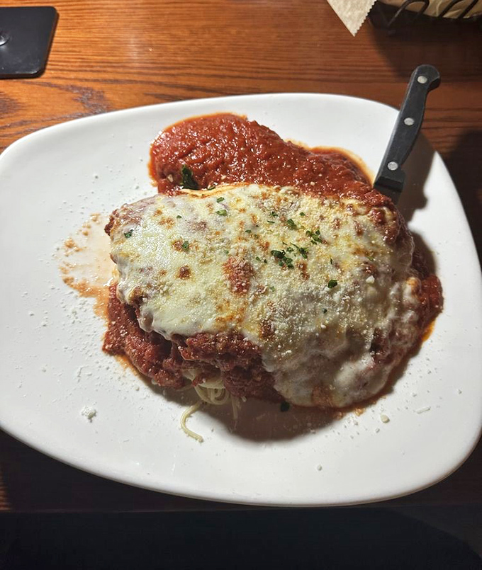 Behold the star of our show: chicken parmesan that makes other versions seem like distant, less-talented cousins.