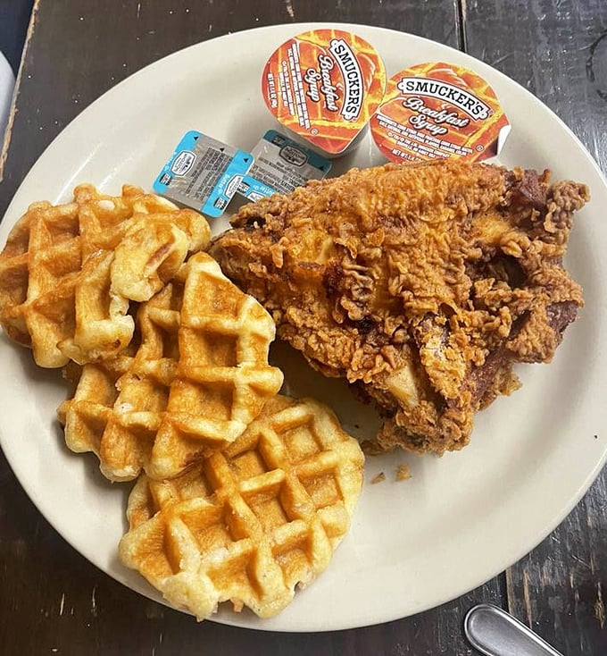 Golden-brown waffles meet perfectly crispy fried chicken &ndash; a combination so divine it should have its own gospel choir.