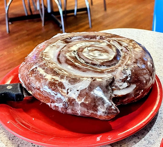 Behold the mythical cinnamon roll&mdash;roughly the size of a small planet and twice as dense with sugary, spiced perfection.