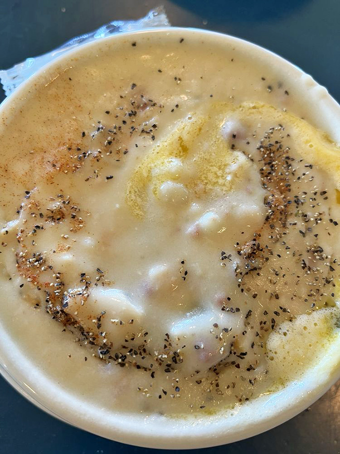 Behold, the legendary chowder in all its creamy glory&mdash;a bowl that's converted more non-soup people than a revival meeting.