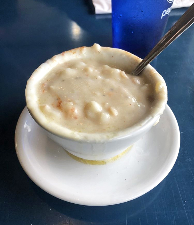 Behold, the star of the show! This creamy bowl of clam chowder perfection has launched a thousand road trips and zero regrets.