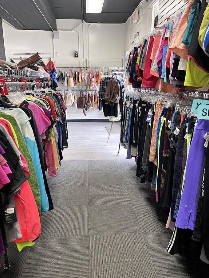 Rainbow racks of possibility&mdash;each hanger holds someone's former favorite that could become your new signature piece.