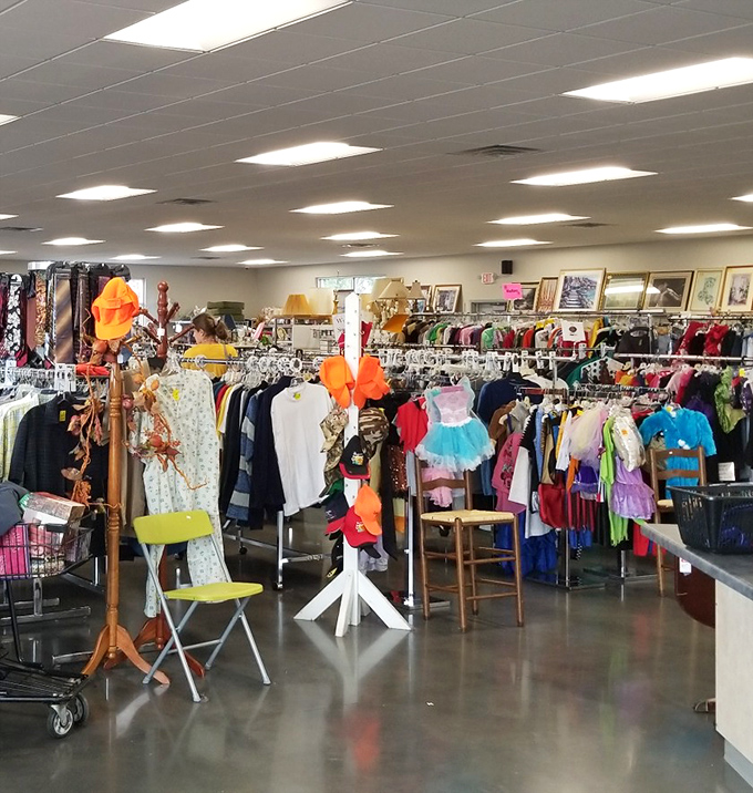 Racks upon colorful racks of clothing stretch toward the horizon, like a rainbow of fashion possibilities all priced less than your morning latte.