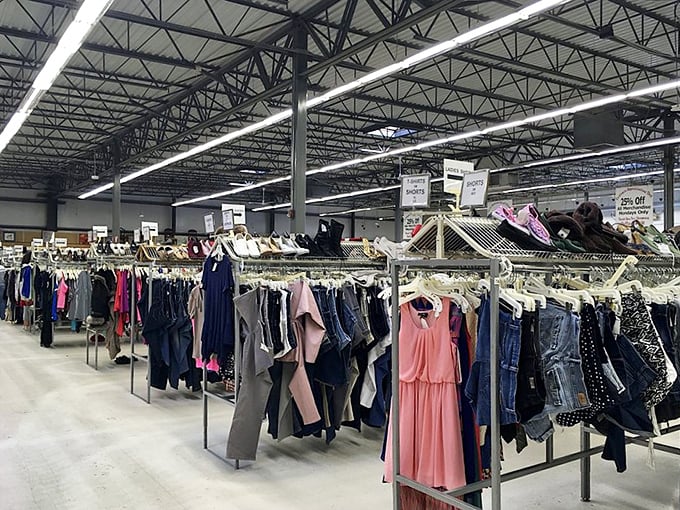 Rows upon rows of clothing possibilities stretch into the distance like a fashionista's dream sequence&mdash;minus the nightmare price tags.