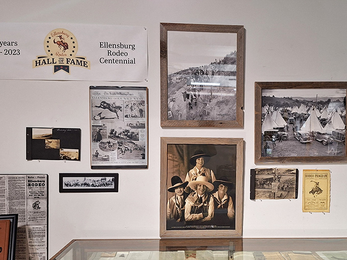 Inside the rodeo museum, black-and-white photographs tell stories of cowboys who made riding angry livestock look almost reasonable.