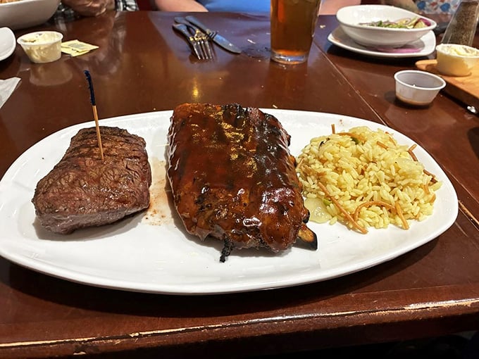 A carnivore's dream come true&mdash;perfectly grilled steak alongside fall-off-the-bone ribs and golden rice pilaf that makes you wonder why you'd ever eat anywhere else.