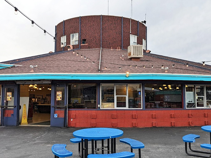The distinctive octagonal concession building stands as the beating heart of the drive-in experience&mdash;a temple to nachos, popcorn, and cinematic nostalgia.