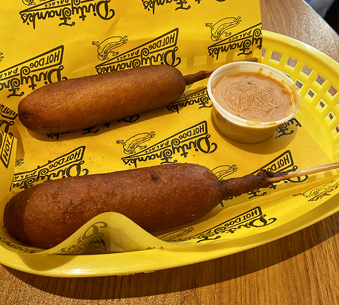 Golden-brown perfection on a stick&mdash;these corn dogs aren't just food, they're childhood nostalgia that somehow tastes even better as an adult.