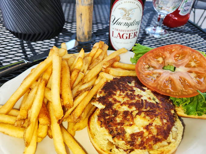 The perfect marriage: golden fries that snap between your teeth and a crab cake sandwich that makes you wonder why you'd ever live anywhere but near the water.