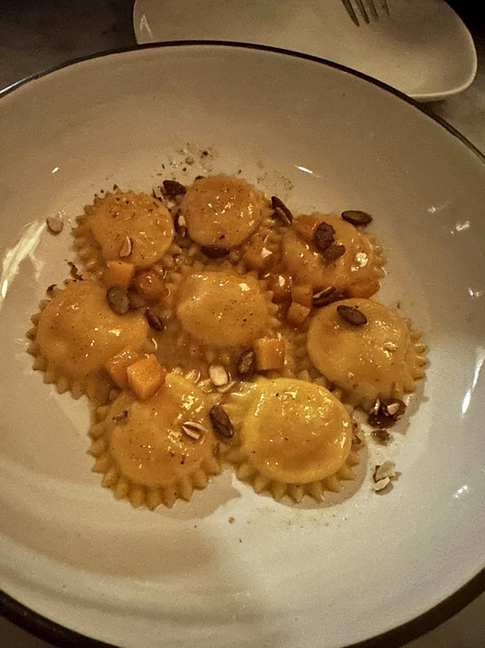 These butternut squash agnolotti aren't just pasta&mdash;they're little envelopes delivering joy directly to your soul. The toasted nuts add that perfect crunch factor.