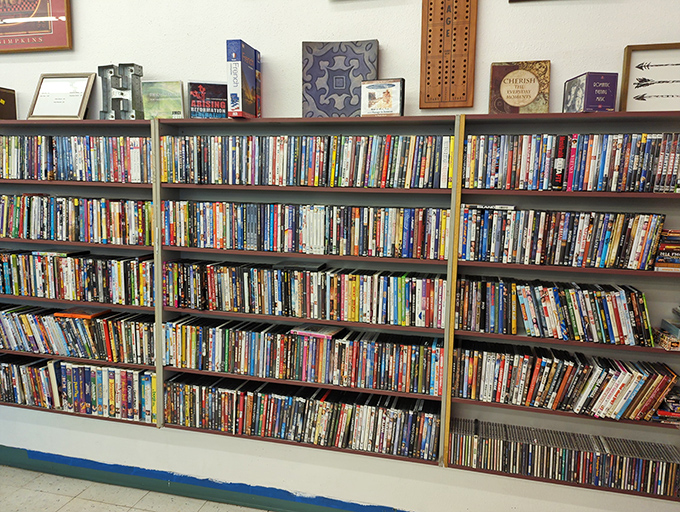 DVD collections that would make Blockbuster weep with envy, organized better than most public libraries.