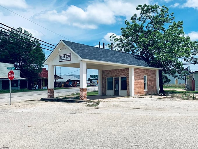 Rural Americana at its finest. The Dime Box Post Office stands as a reminder of the town's postal history that inspired its uniquely literal roadside attraction.