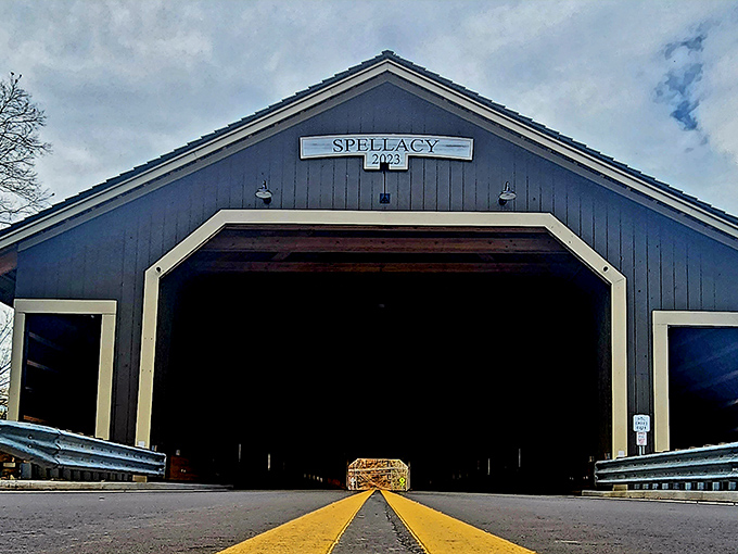 "Spellacy 2023" announces itself like a welcoming old friend, its wooden entrance framing a perfect rectangle of adventure ahead.