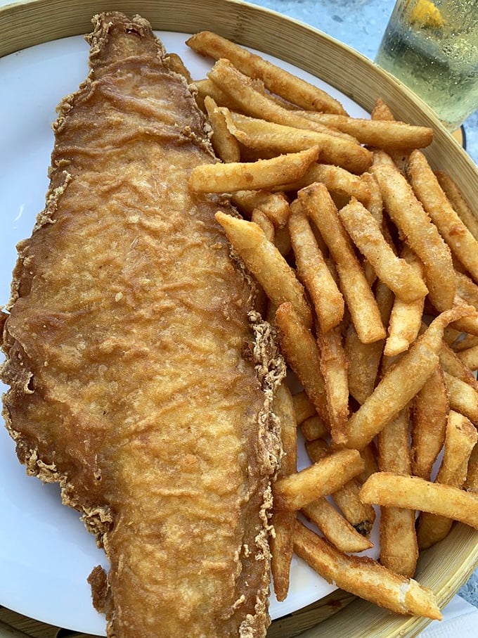 This isn't just fish and chips&mdash;it's a golden-battered masterpiece that makes you understand why the British get so defensive about this dish.