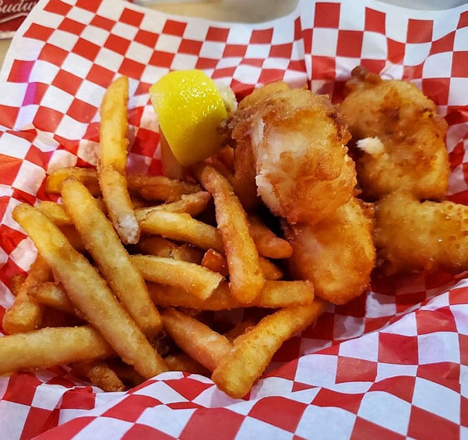 Golden-brown perfection nestled in a red checkered basket&mdash;these fish and chips aren't just a meal, they're an Alaskan rite of passage.