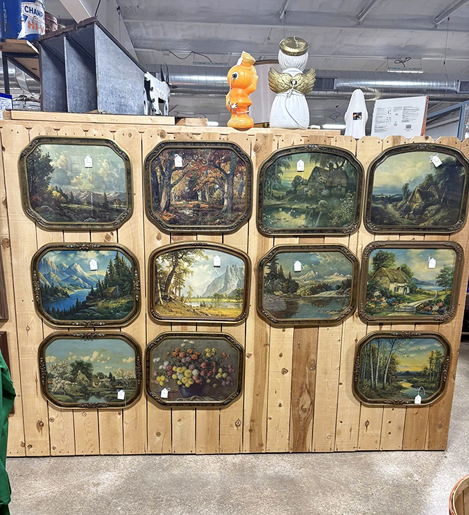 Landscape paintings that transport you to places that may or may not exist, but definitely remind you of that camping trip where Dad got lost.