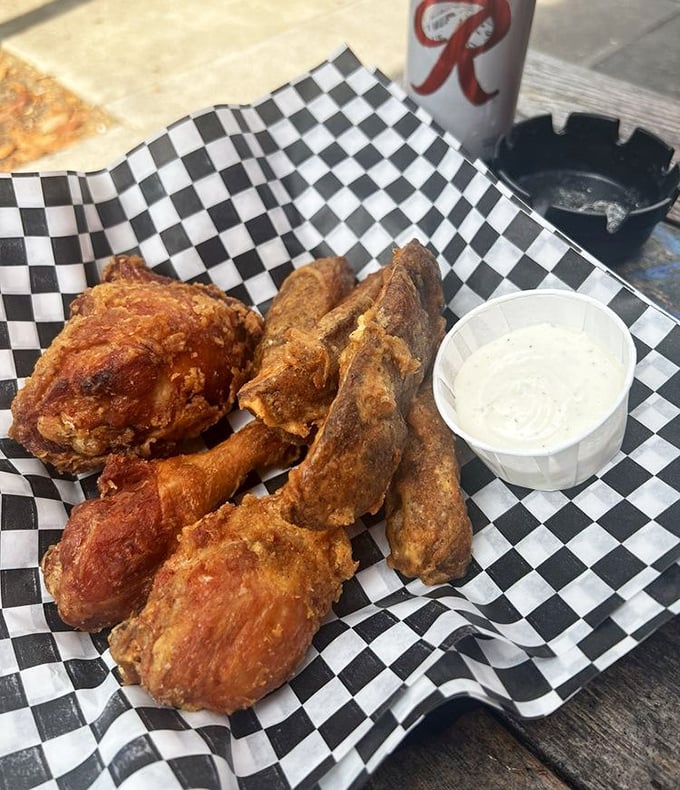 This isn't just fried chicken&mdash;it's edible architecture. Golden-brown masterpieces with a side of ranch that makes everything better.