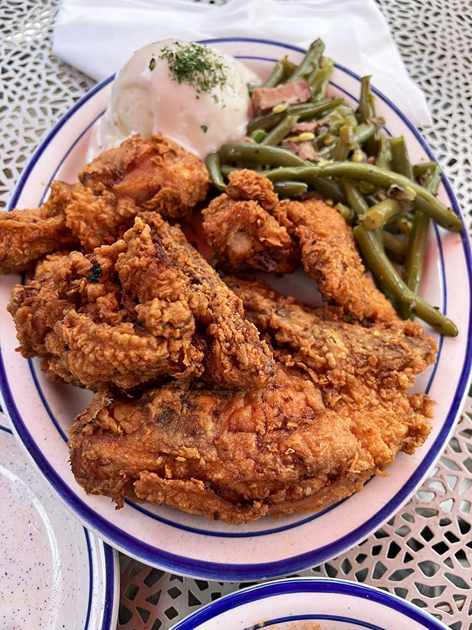 Golden-brown perfection on a plate&mdash;this fried chicken doesn't need fancy introductions, just plenty of napkins and your undivided attention.