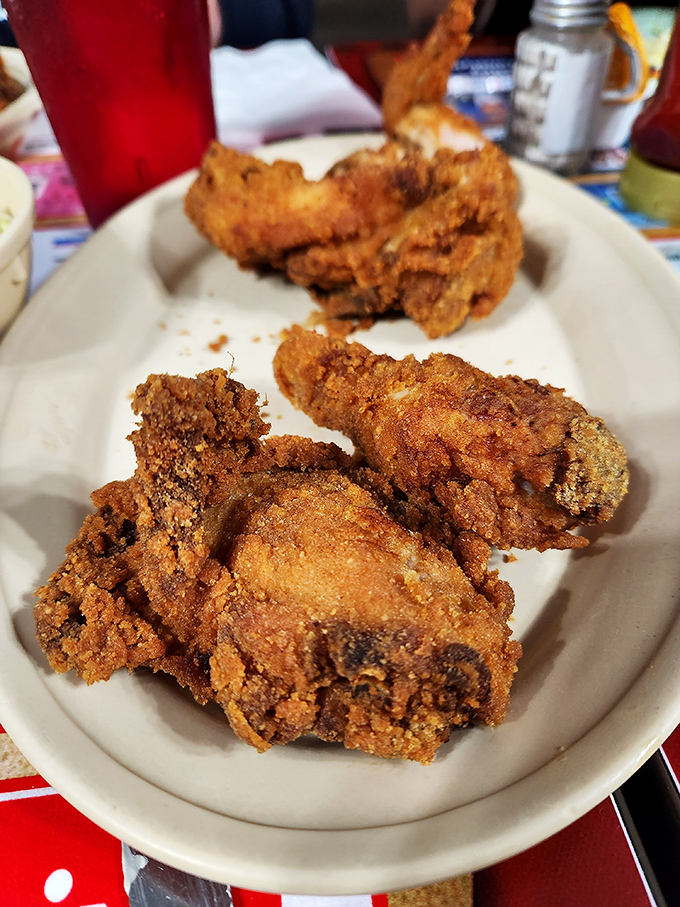 Golden-brown perfection that makes you understand why people drive from three states away just for a taste.