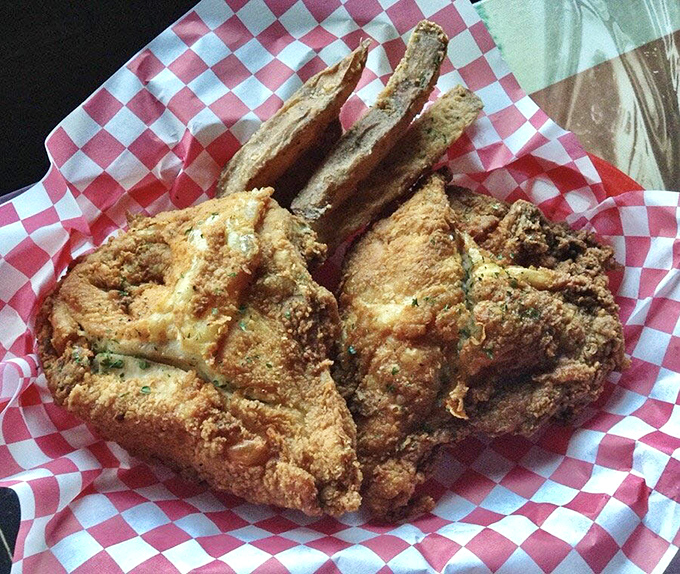 Golden-brown perfection on a checkered paper&mdash;this chicken doesn't need fancy plating when it's dressed in a crust this magnificent.